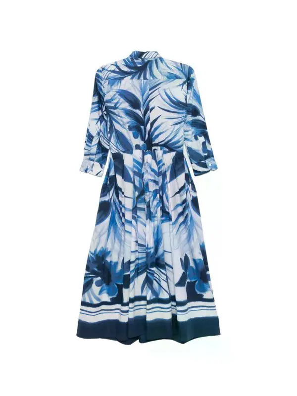 SARA ROKA Floral Print Shirt Dress