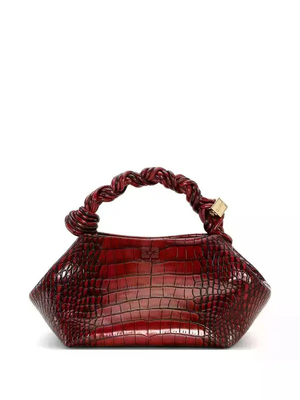 GANNI Small Croco Tote Bag - Red