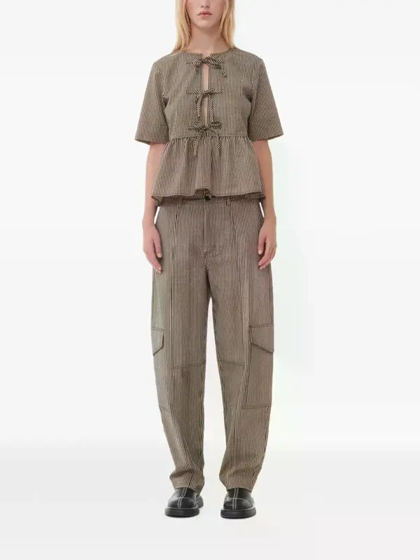 GANNI Striped Cargo Trousers