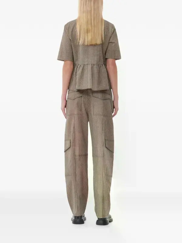 GANNI Striped Cargo Trousers
