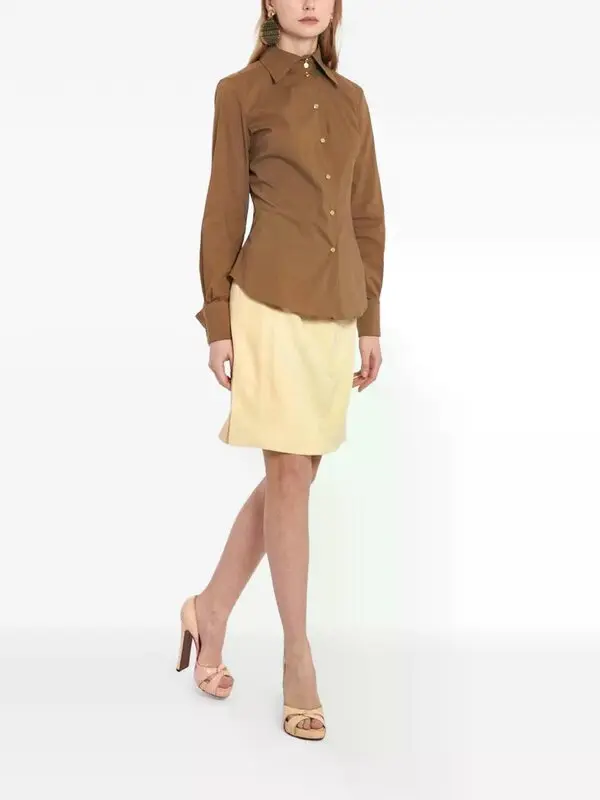 GENNY Button Silk Skirt