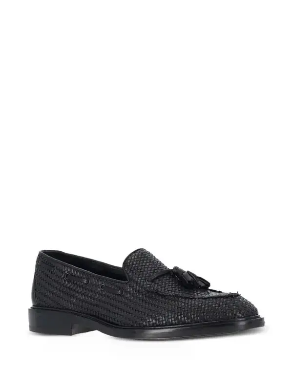 ALEXANDER HOTTO Woven Tassel Loafers - Black