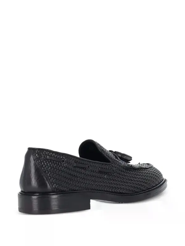 ALEXANDER HOTTO Woven Tassel Loafers - Black