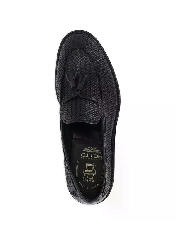 ALEXANDER HOTTO Woven Tassel Loafers - Black