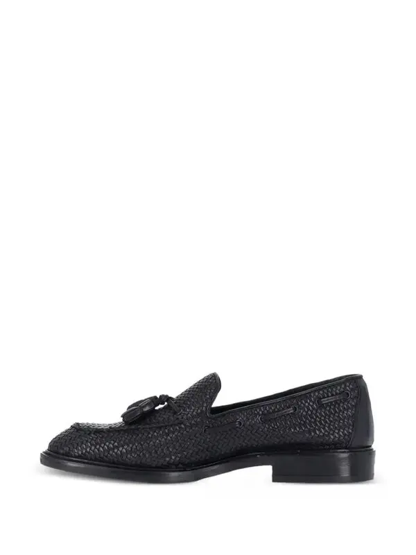ALEXANDER HOTTO Woven Tassel Loafers - Black