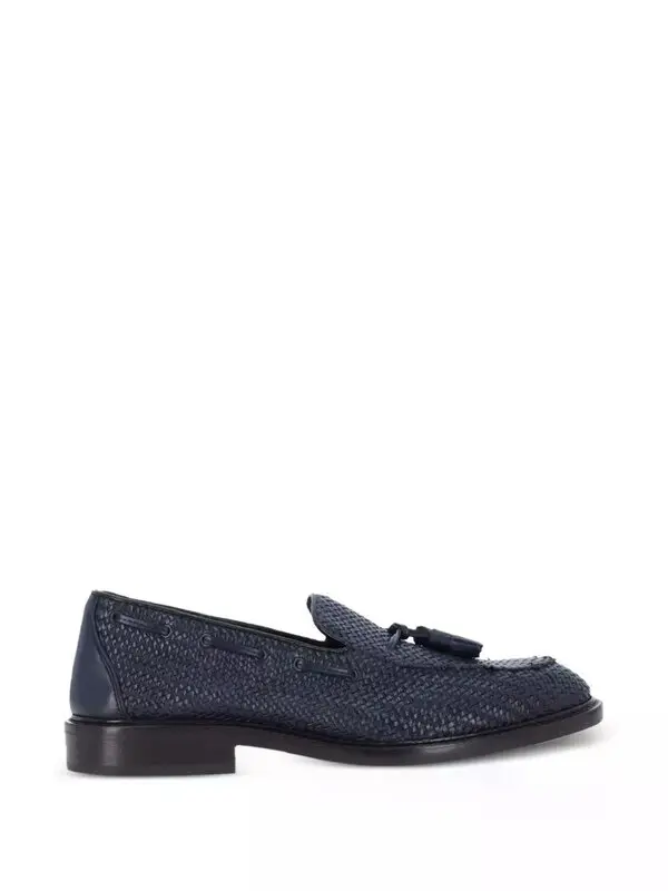 ALEXANDER HOTTO Woven Tassel Loafers - Blue