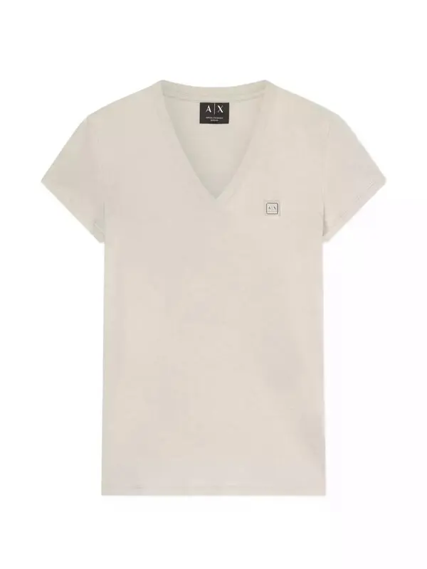 Armani Exchange V-neck Short-sleeved T-shirt - Neutrals