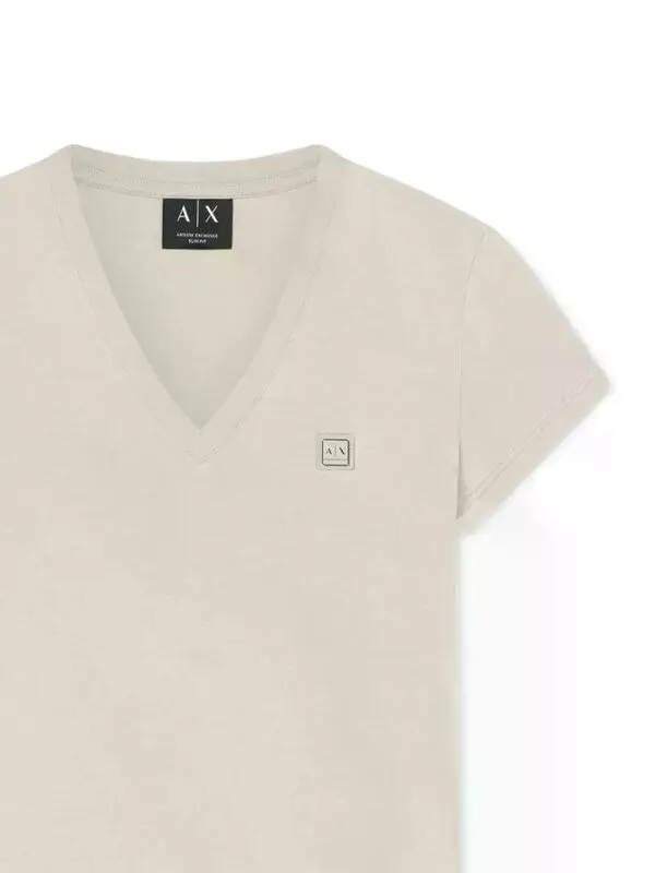 Armani Exchange V-neck Short-sleeved T-shirt - Neutrals