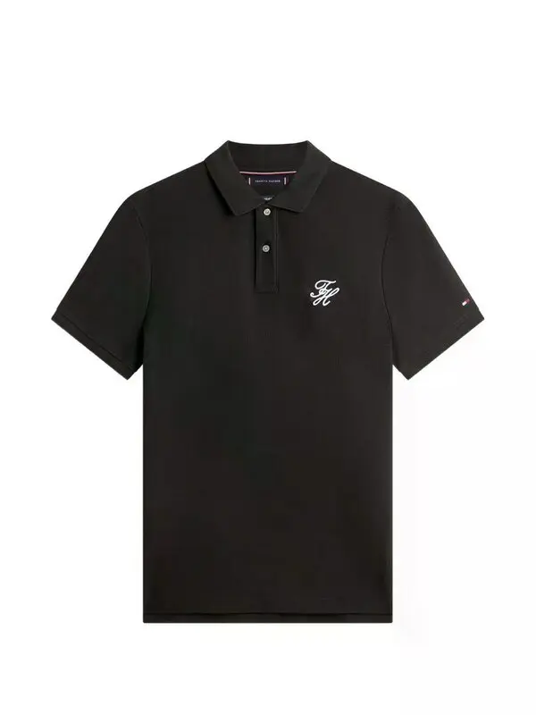 Tommy Hilfiger Embroidered Polo Shirt - Black