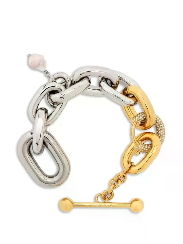 Rabanne Bicolor Link Pendant Bracelet - Silver