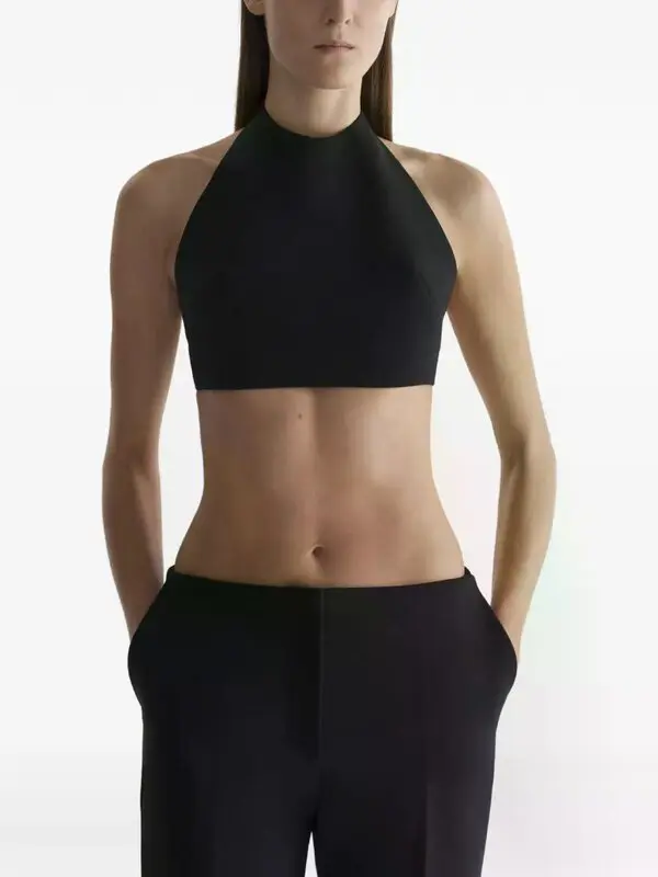 MUGLER Cropped Halterneck Top