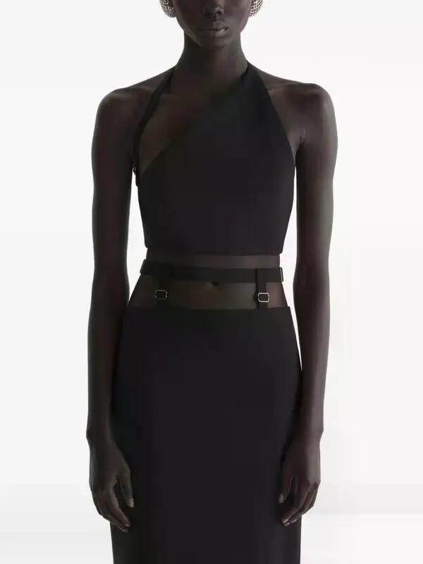 MUGLER Cut-out Cropped Top