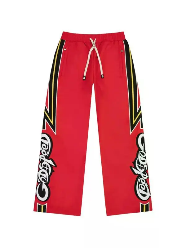 GODSPEED Drawstring Graphic Track Pants - Red