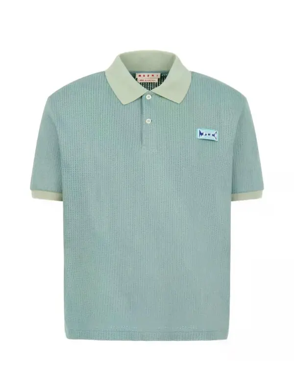 Marni Jacquard Short-sleeve Polo Shirt - Blue