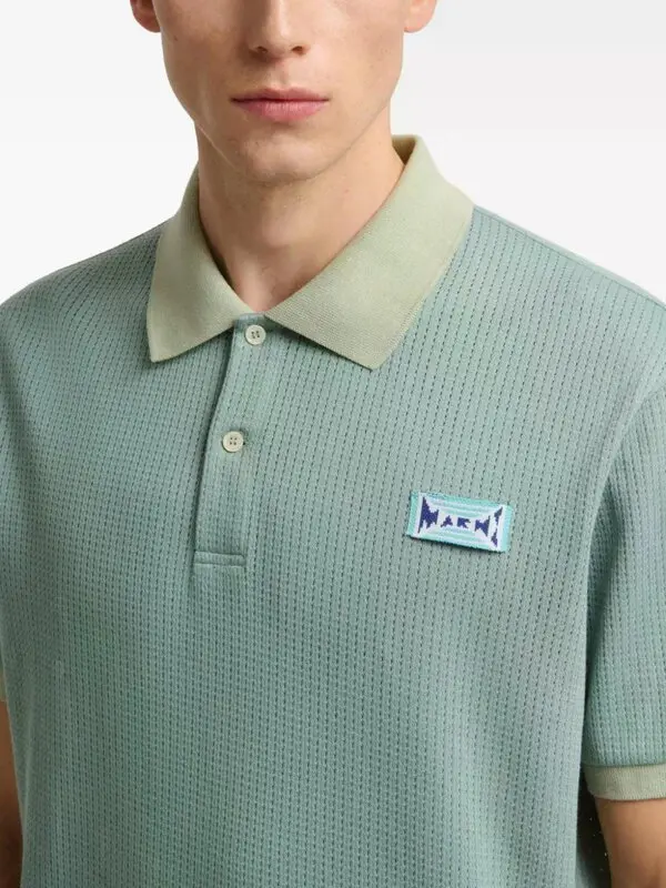 Marni Jacquard Short-sleeve Polo Shirt - Blue