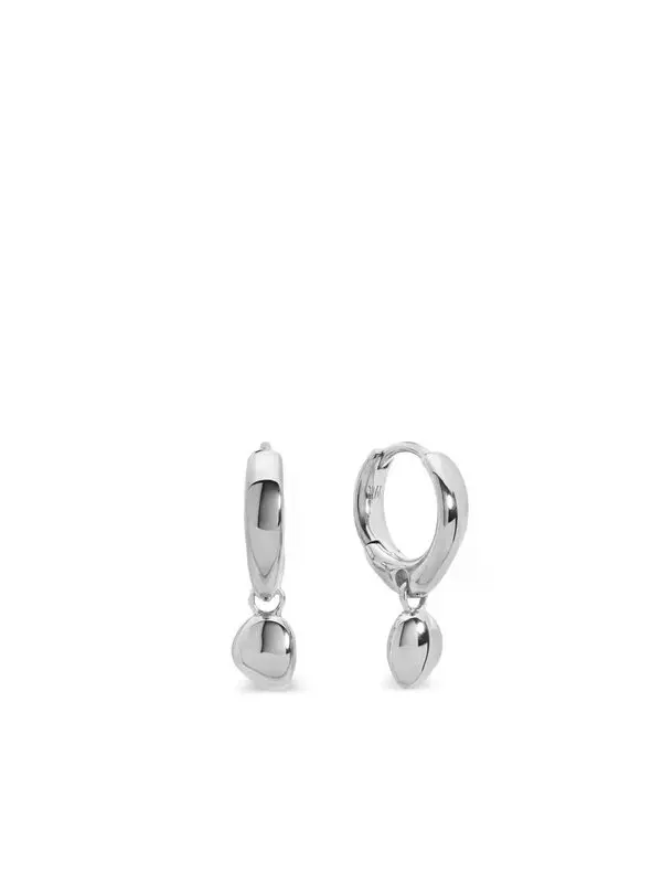 Monica Vinader Drop Huggie Earrings - Silver