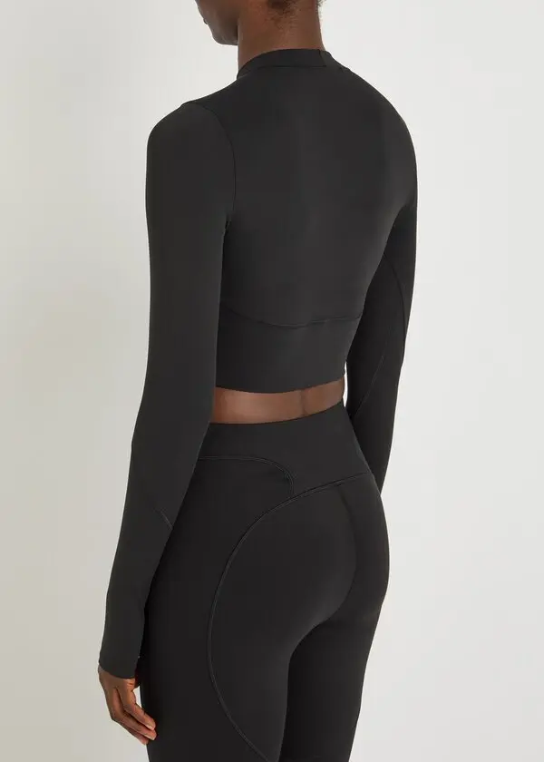 Stella McCartney Adidas X Training Cropped Stretch-jersey Top - Black