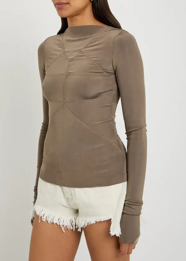 Rick Owens Stretch-jersey Top - Grey