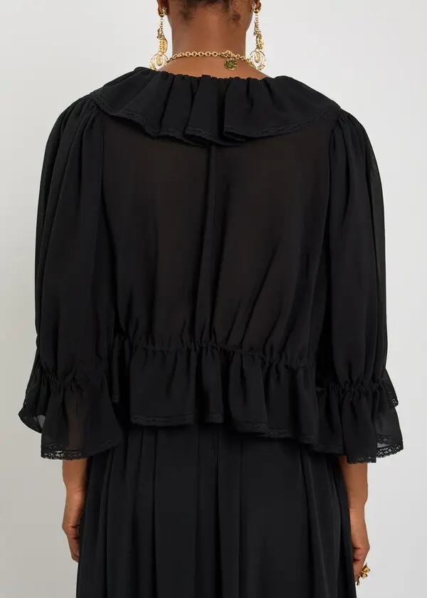 Chloé Silk-chiffon Cropped Top