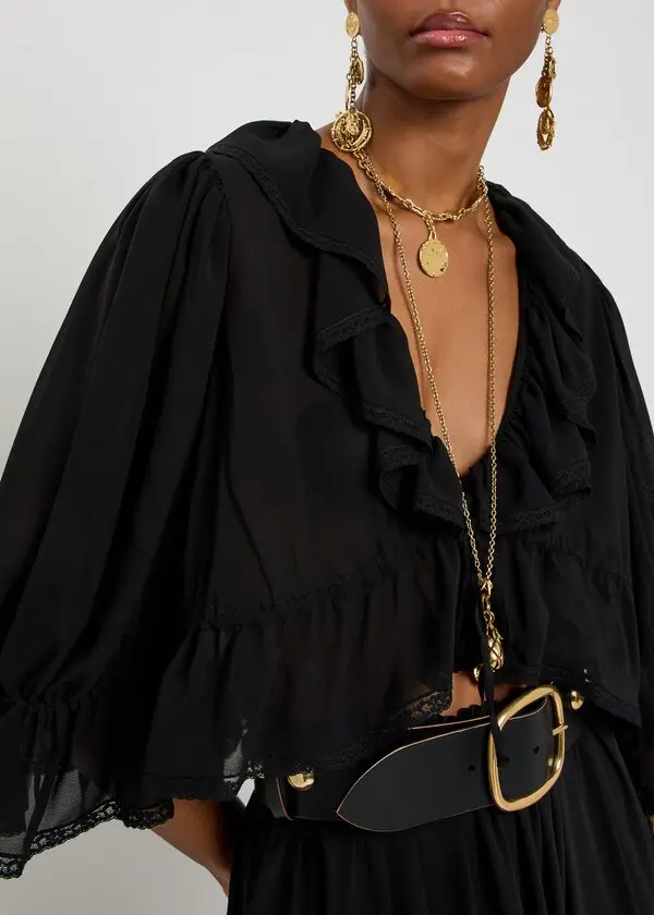 Chloé Silk-chiffon Cropped Top