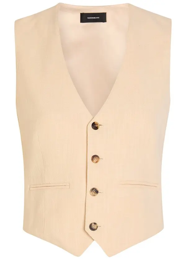 Wardrobe.NYC Woven Waistcoat - Cream