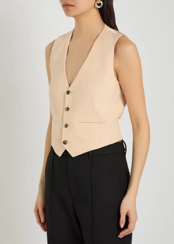 Wardrobe.NYC Woven Waistcoat - Cream