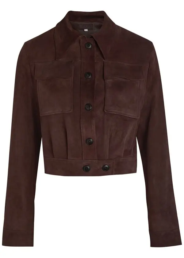 Stouls Leoncino Suede Cropped Jacket - Black