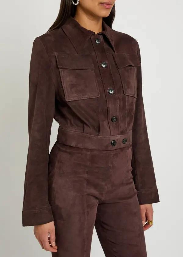 Stouls Leoncino Suede Cropped Jacket - Black