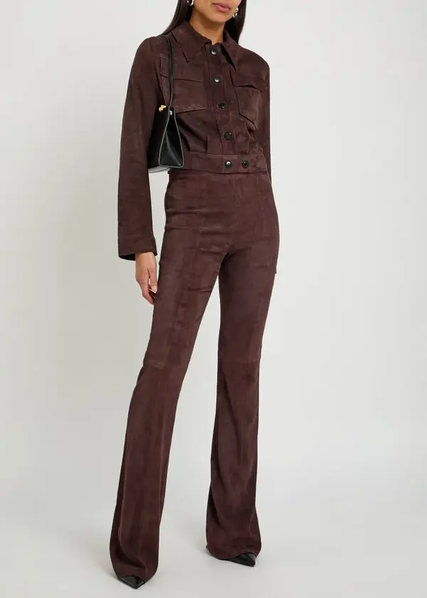 Stouls Leoncino Suede Cropped Jacket - Black