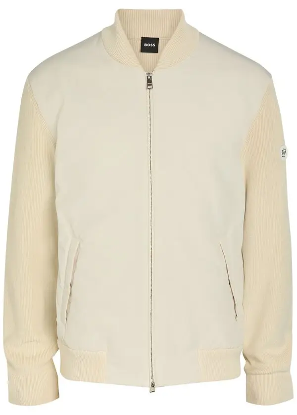 BOSS Quilted Knit Cotton And Shell Jacket