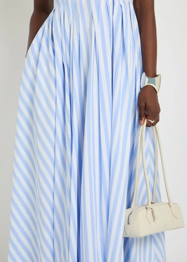 Sportmax Striped Cotton Maxi Dress - Light Blue