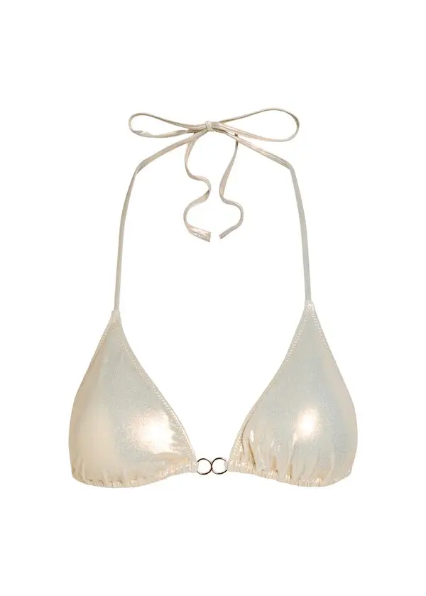 Melissa Odabash Costa Triangle Bikini Top - Gold