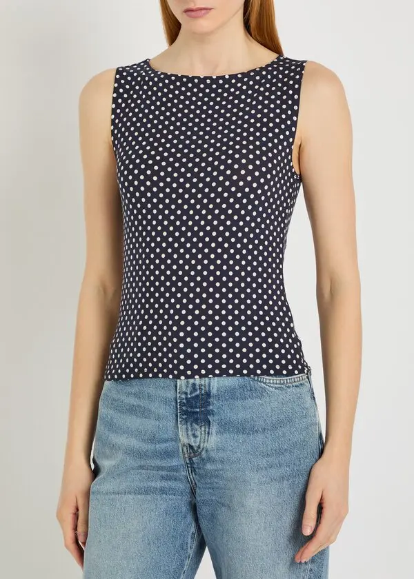 REFORMATION Polka Dot Jersey Top