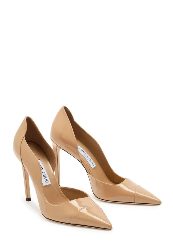 JIMMY CHOO Brigitte 100 Patent Leather Pumps - Nude