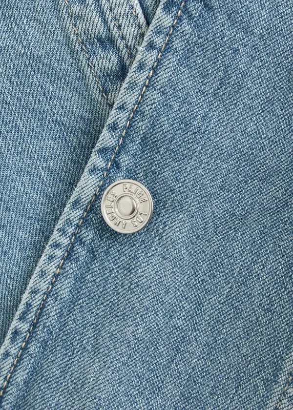 Paige Panelled Denim Jacket - Light Blue