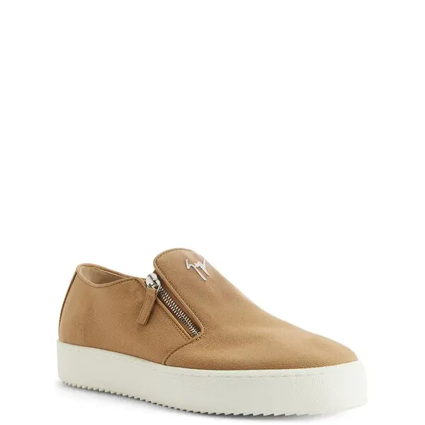 GIUSEPPE ZANOTTI Textile Slip-on With Signature Detail - Beige
