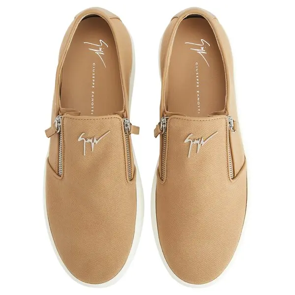 GIUSEPPE ZANOTTI Textile Slip-on With Signature Detail - Beige