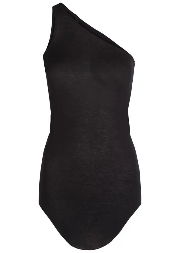 Rick Owens One-shoulder Fine-knit Tank - Black