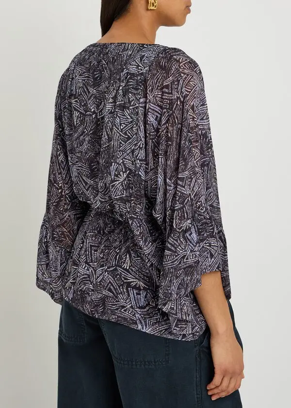 Isabel Marant Étoile Tekia Printed Silk Blouse - Dark Grey