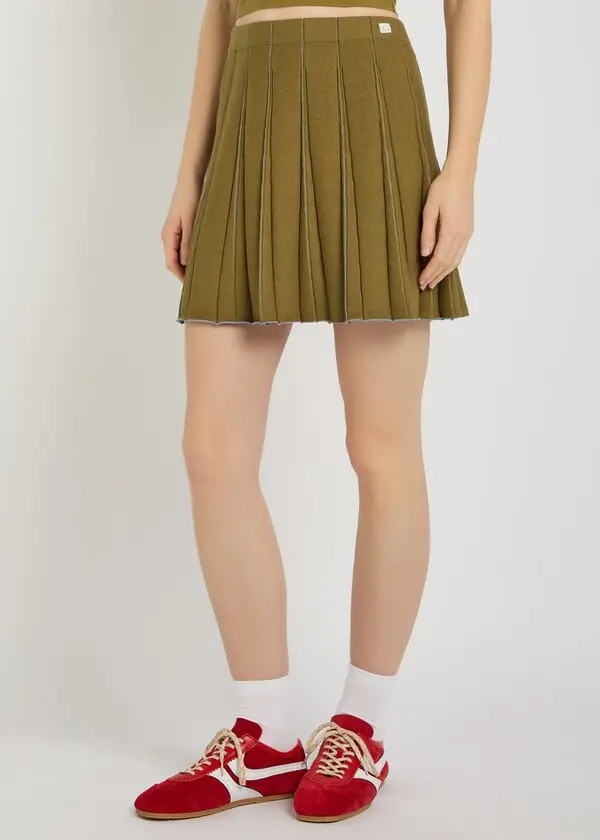 SPENCE Sport Pleated Knit Mini Skirt