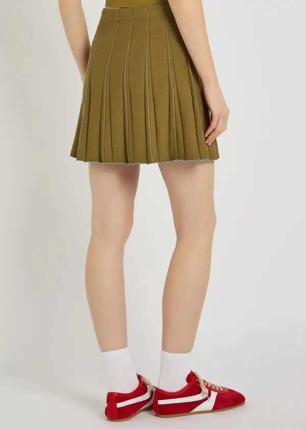 SPENCE Sport Pleated Knit Mini Skirt