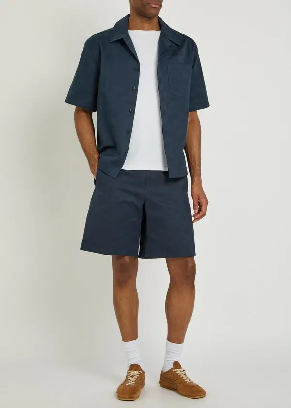 Casablanca Monogram Cotton Shorts - Navy