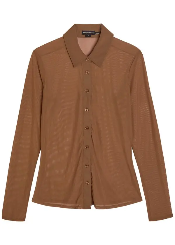 Good American Stretch-mesh Shirt