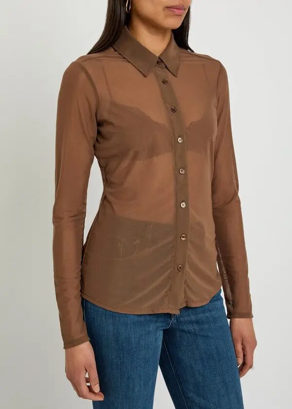 Good American Stretch-mesh Shirt