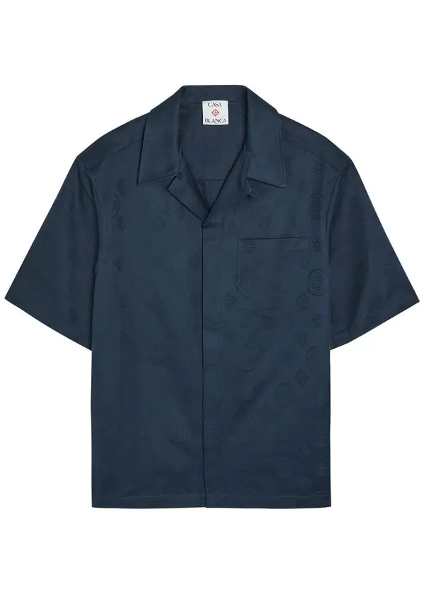 Casablanca Monogram Cotton Shirt - Navy