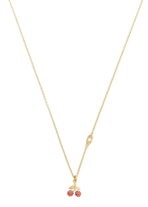 COACH Cherry Pavé Pendant Necklace - Red