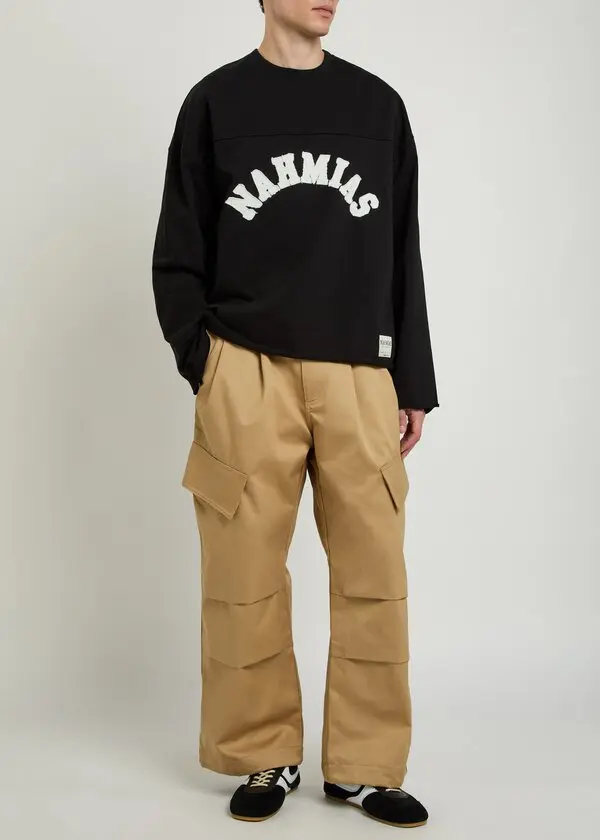 NAHMIAS Oversized Cargo-twill Trousers - Sand