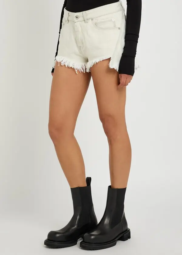 Rick Owens Distressed Denim Shorts