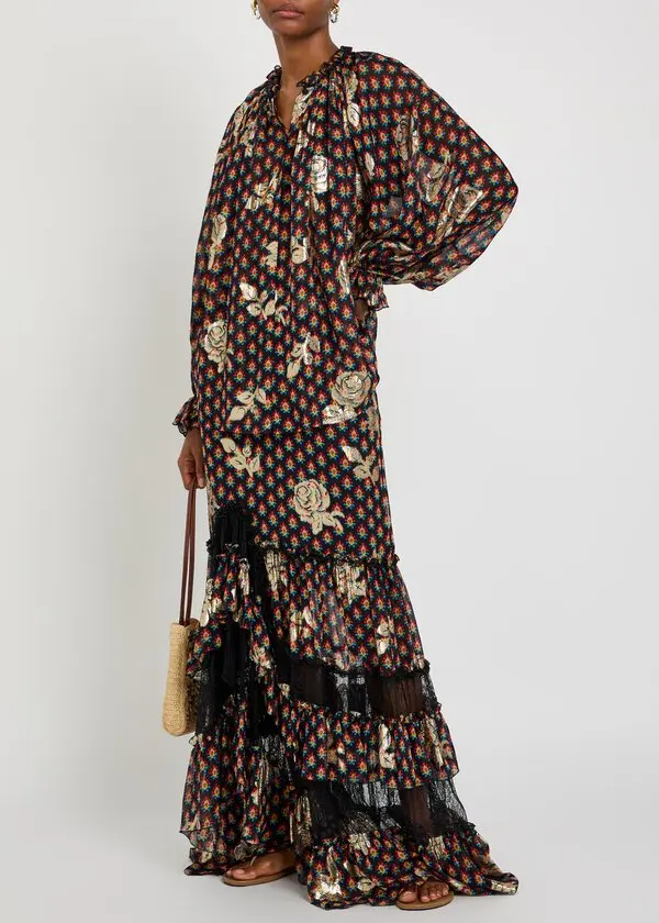 Etro Floral-embroidered Silk Blouse - Black