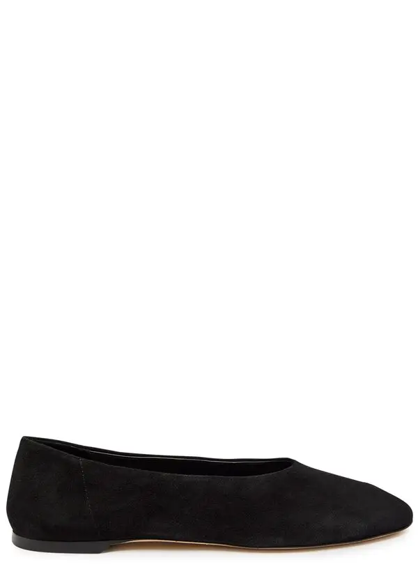 TOTEME Suede Ballet Flats - Black